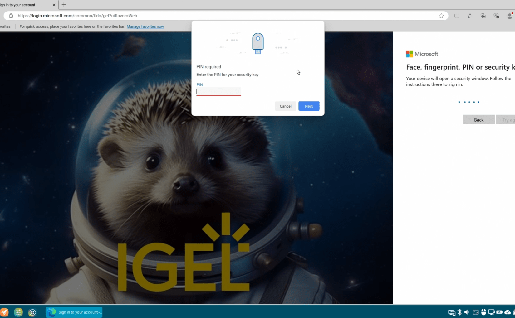 IGEL OS 12 + Microsoft EntraID + Microsoft EDGE + Fido2, could it be ...